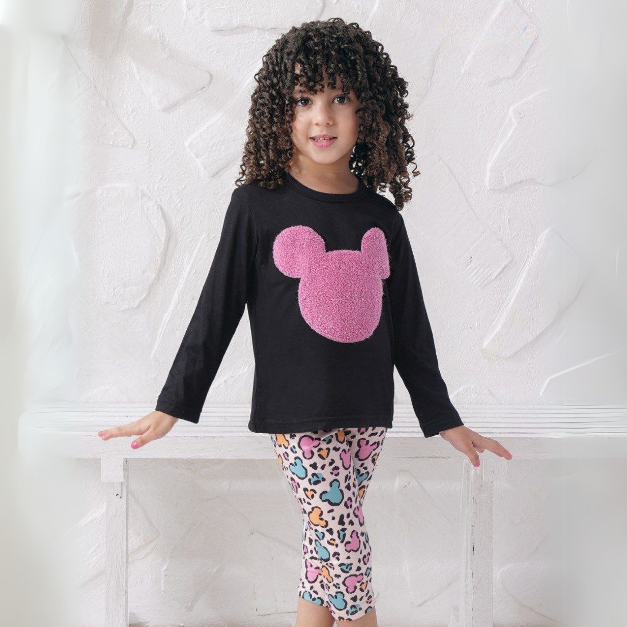 Minnie Mouse Logo Black Cotton Bermuda Pyjama Set – Little Toes Egypt