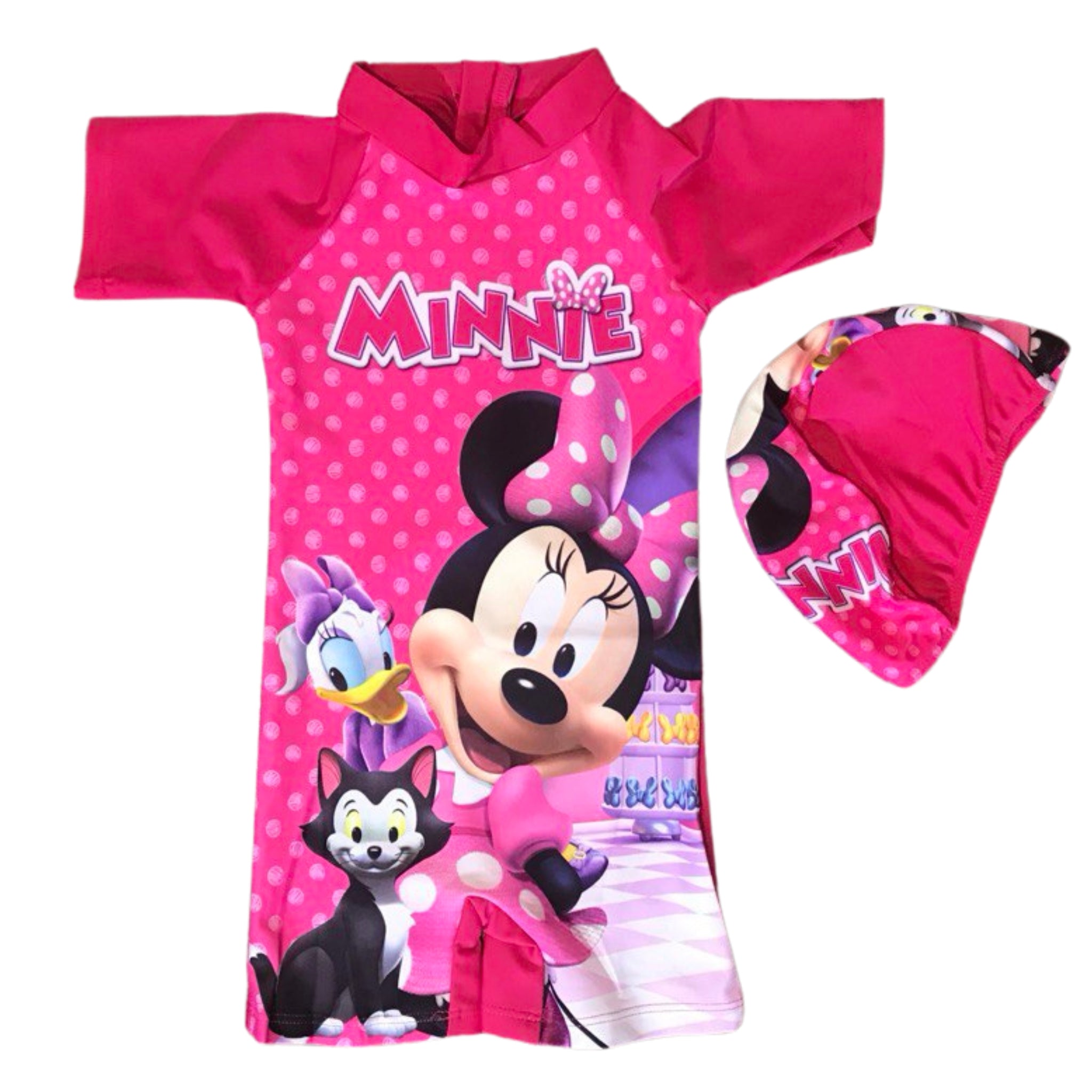 Minnie Mouse & Daisy Fuchsia Rash Guard Swimsuit – Little Toes Egypt